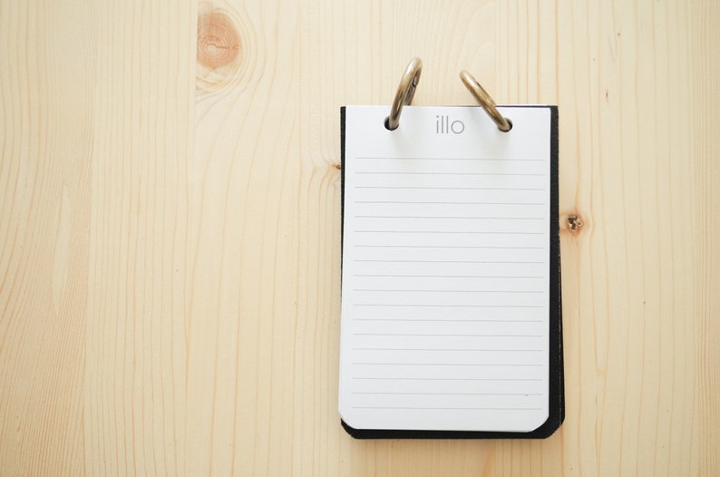 Refillable Reporter Notebook in Black > Wickett & Craig Leather > Solid ...