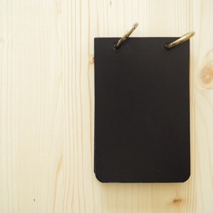 Refillable Reporter Notebook in Black > Wickett & Craig Leather > Solid ...