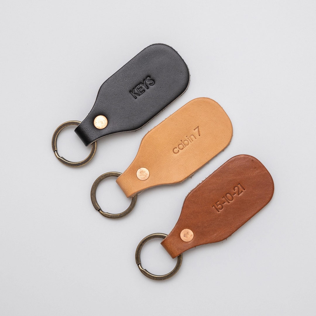 Personalized Leather Key Tag > Leather Key Ring > Vegetable Tanned ...