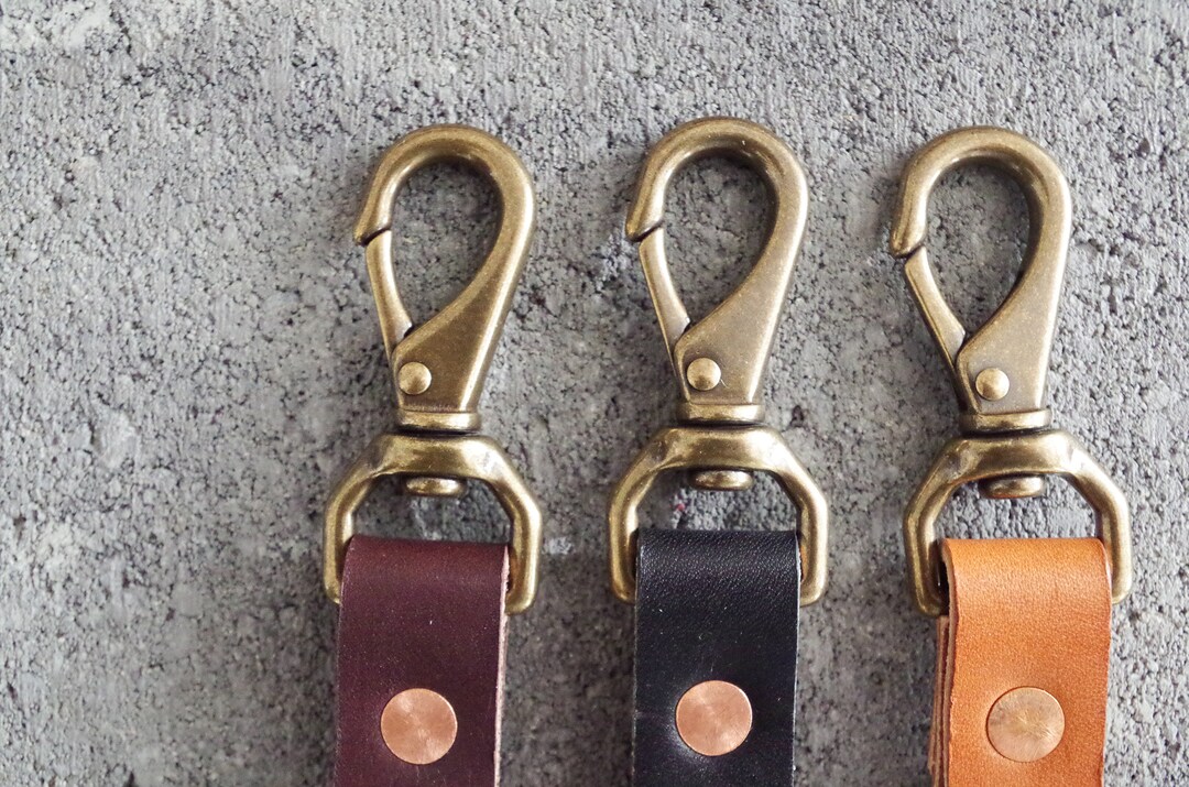 Swivel Snap Key Ring > Vegetable Tanned Leather > Solid Brass Swivel ...