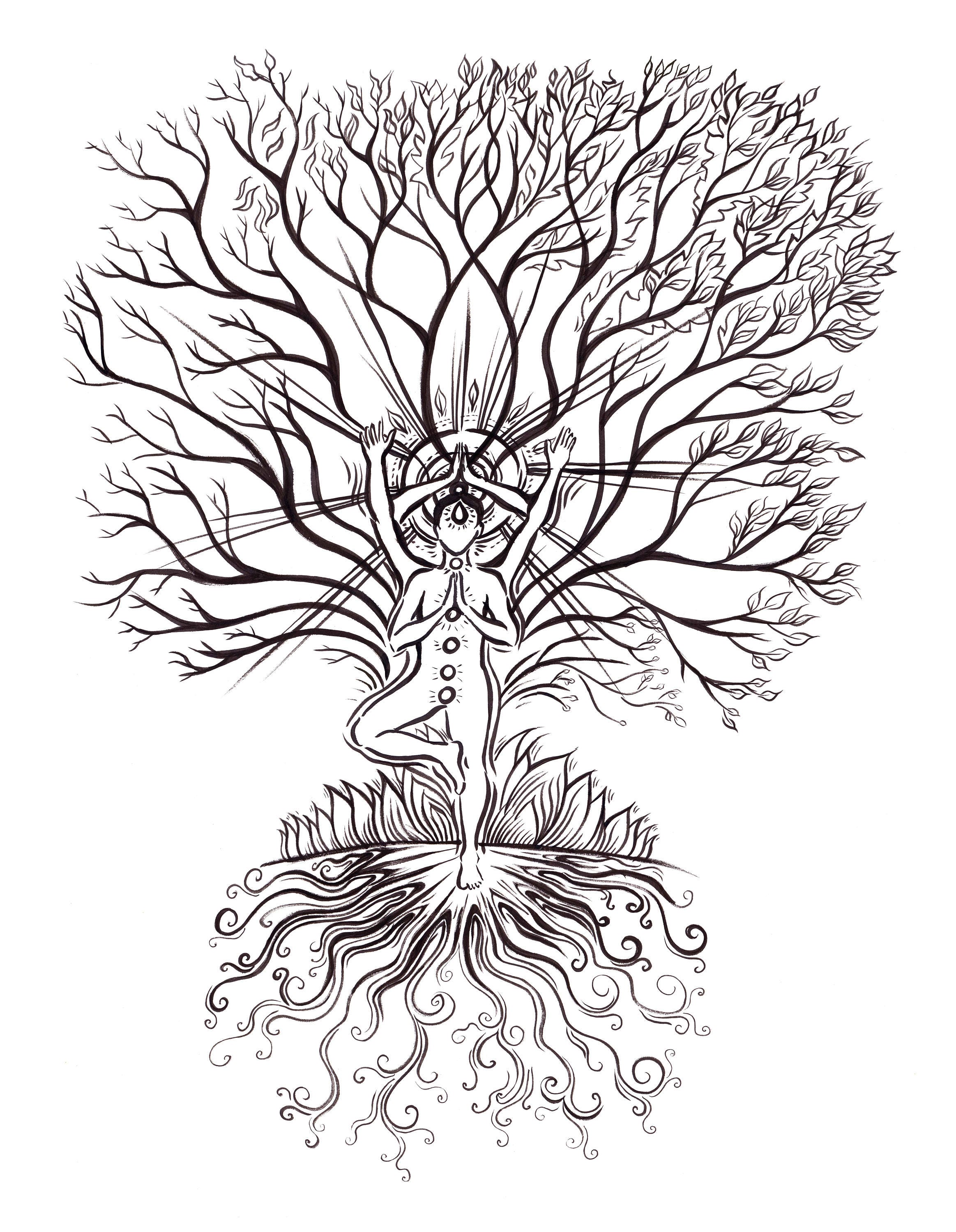 Tree Pose Drawing