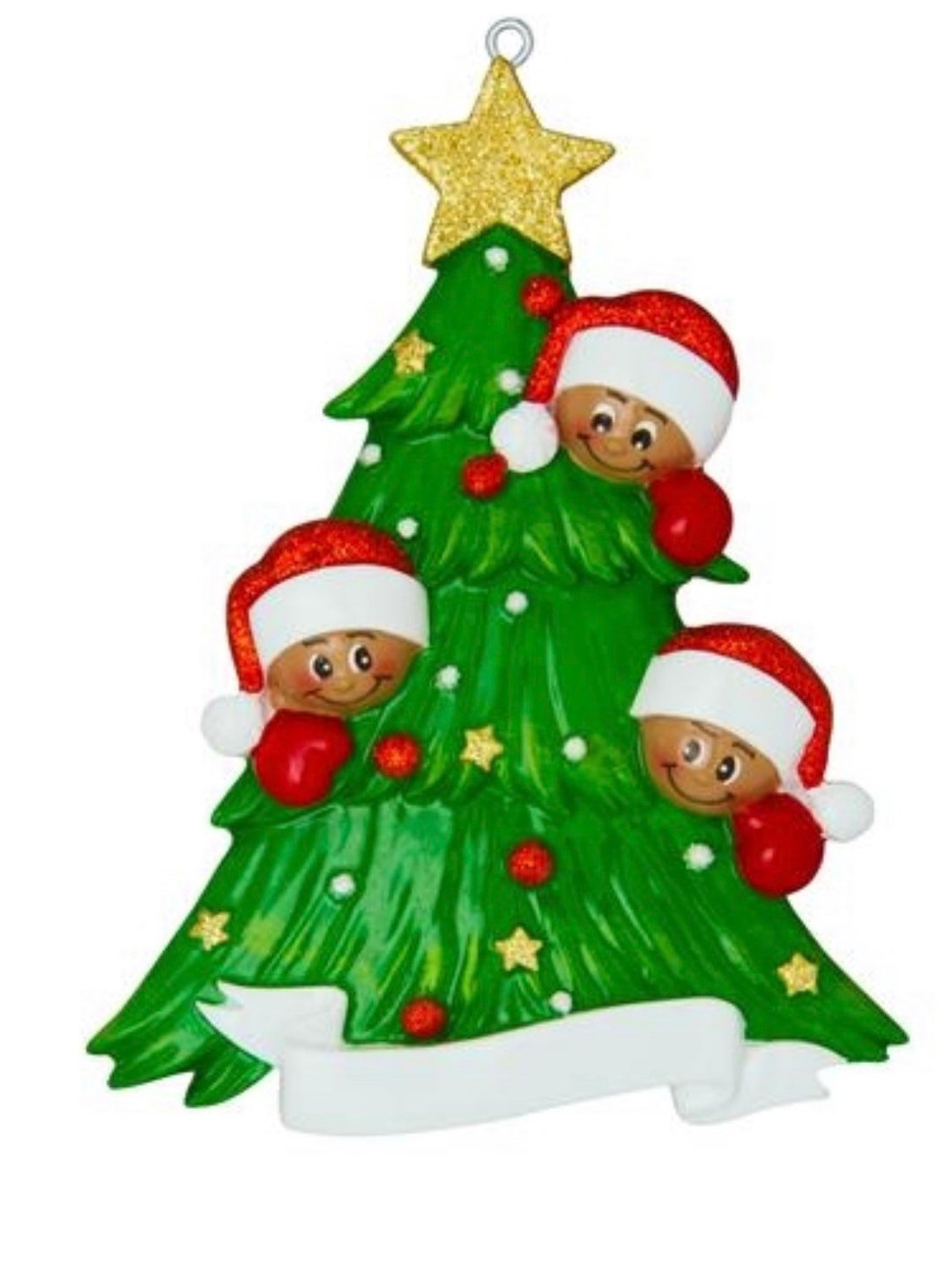 African American Tree Family of 5 Personalized Christmas Ornaments - Etsy