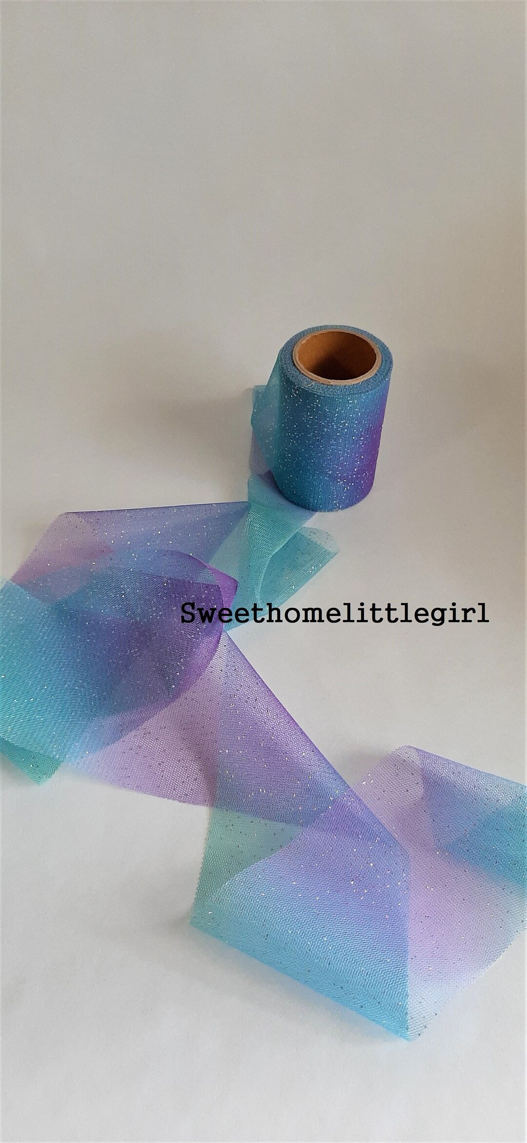 Tul con purpurina Elsa: verde azulado, azul y lavanda - Fabricado en ...