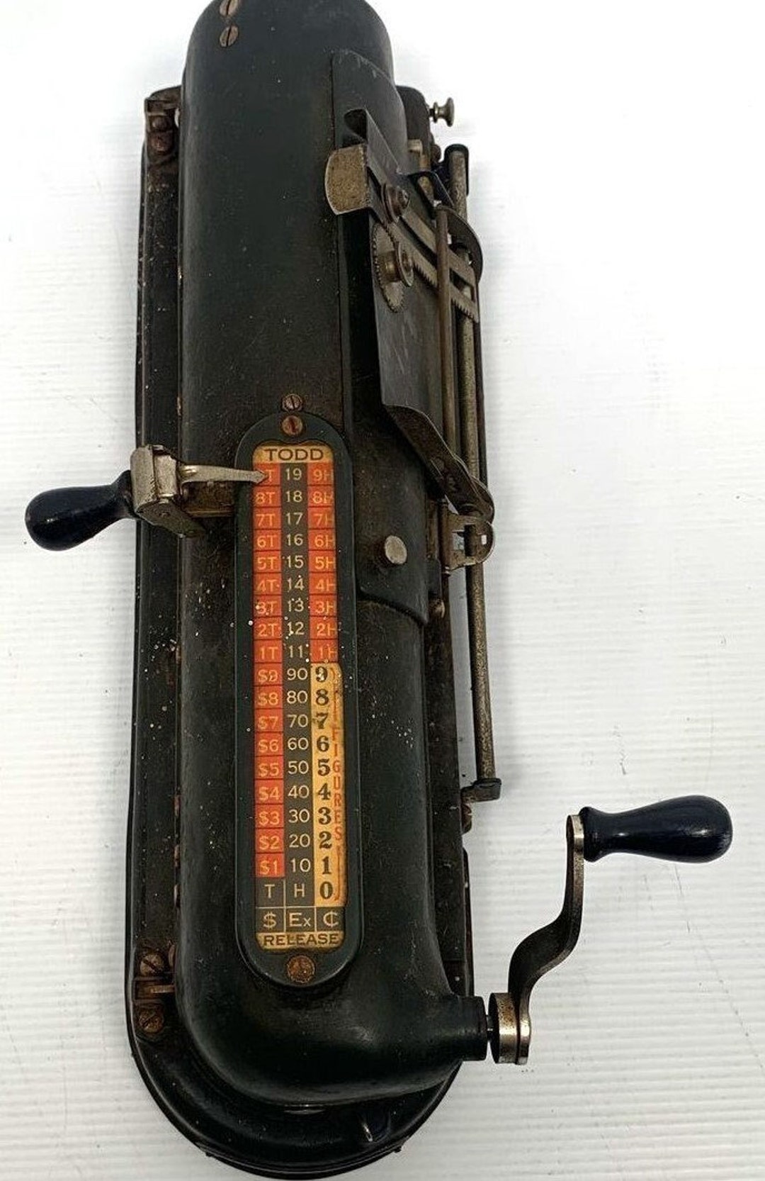 Antique Todd Protectograph Company Hand Cranked Check Writer Machine ...