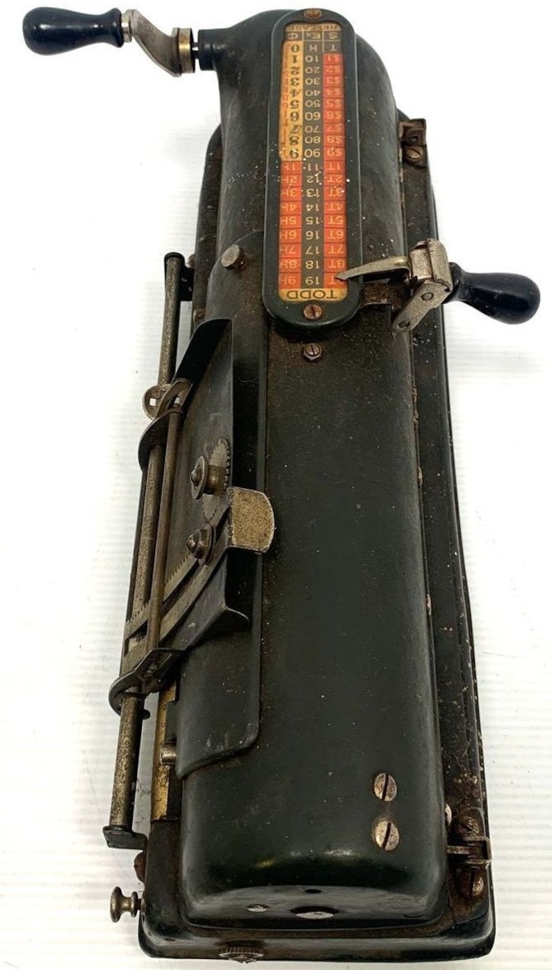 Antique Todd Protectograph Company Hand Cranked Check Writer Machine ...