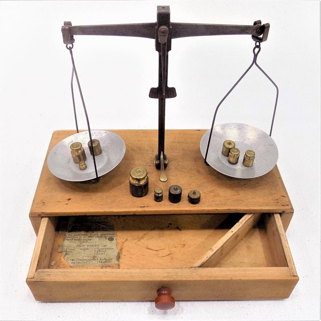 Antique American N6 Balancing Scale With Drawer and Weights - Etsy