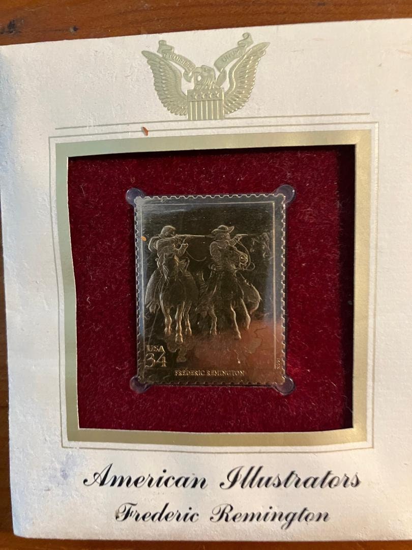 Vintage Stamps First Day of Issue 22K Gold Stamp 'american Illustrators ...