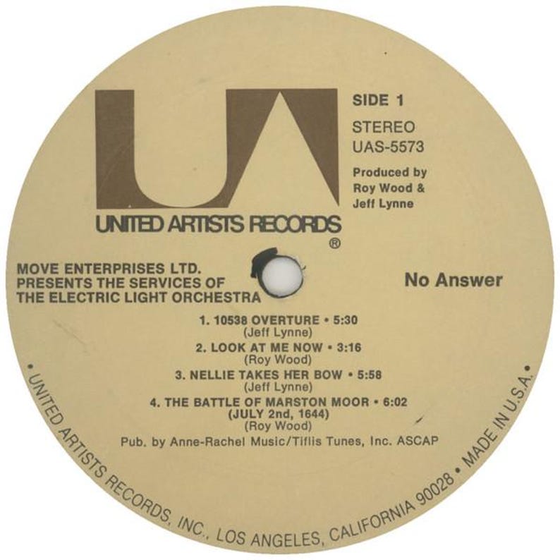 Vintage Rock (DEBUT ALBUM!) - the Electric Light Orchestra - 'no Answer ...