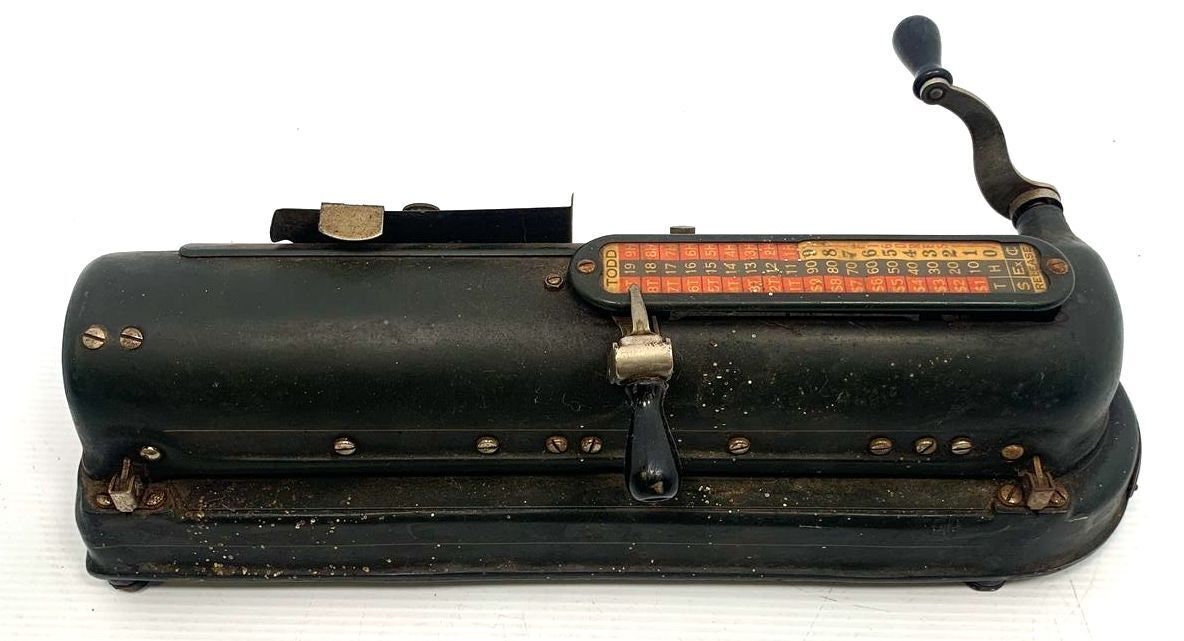 Antique Todd Protectograph Company Hand Cranked Check Writer Machine ...