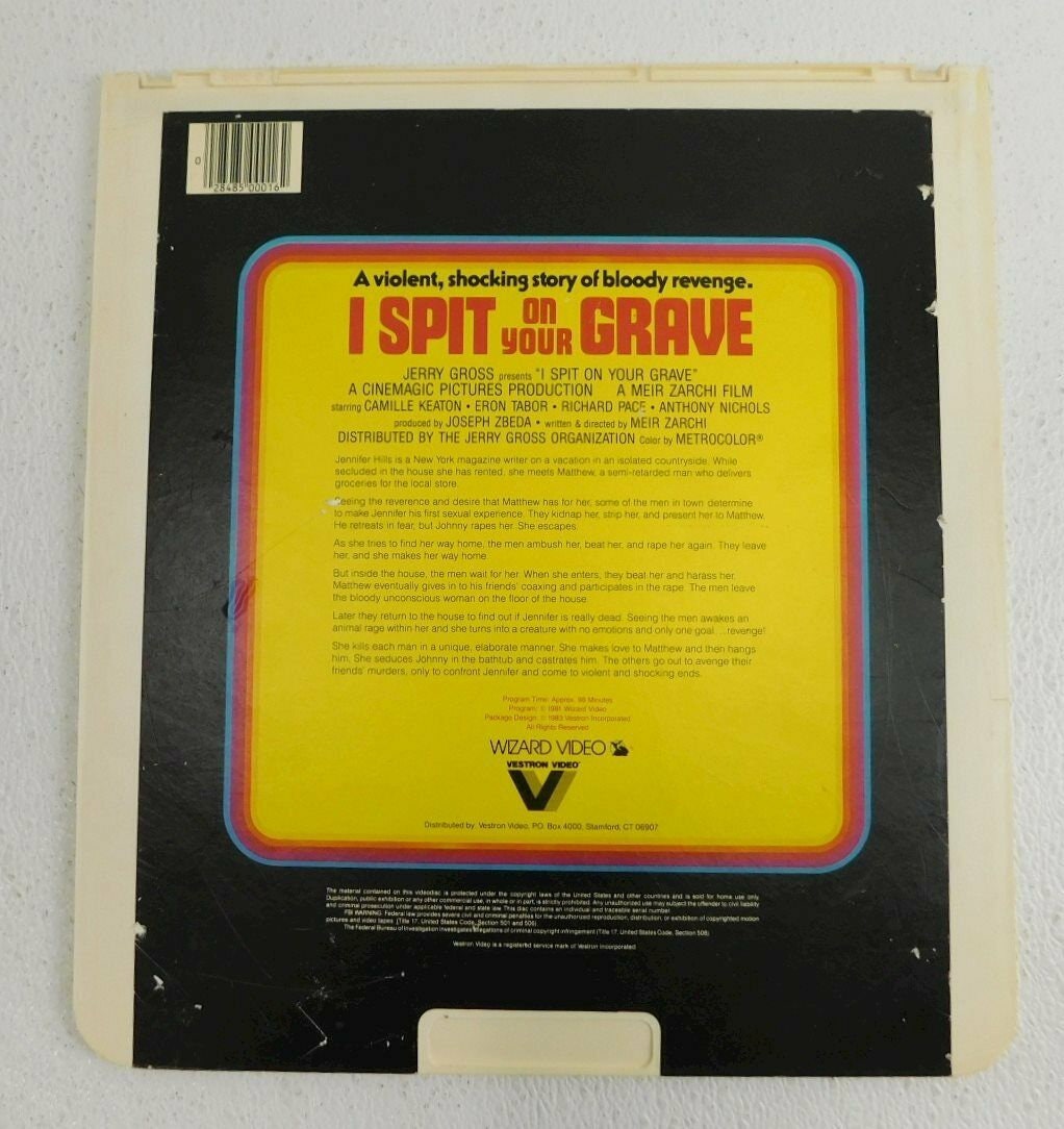 Classic Horror Films SELECTAVISION VIDEODISC 1981 Release 'I Spit on ...