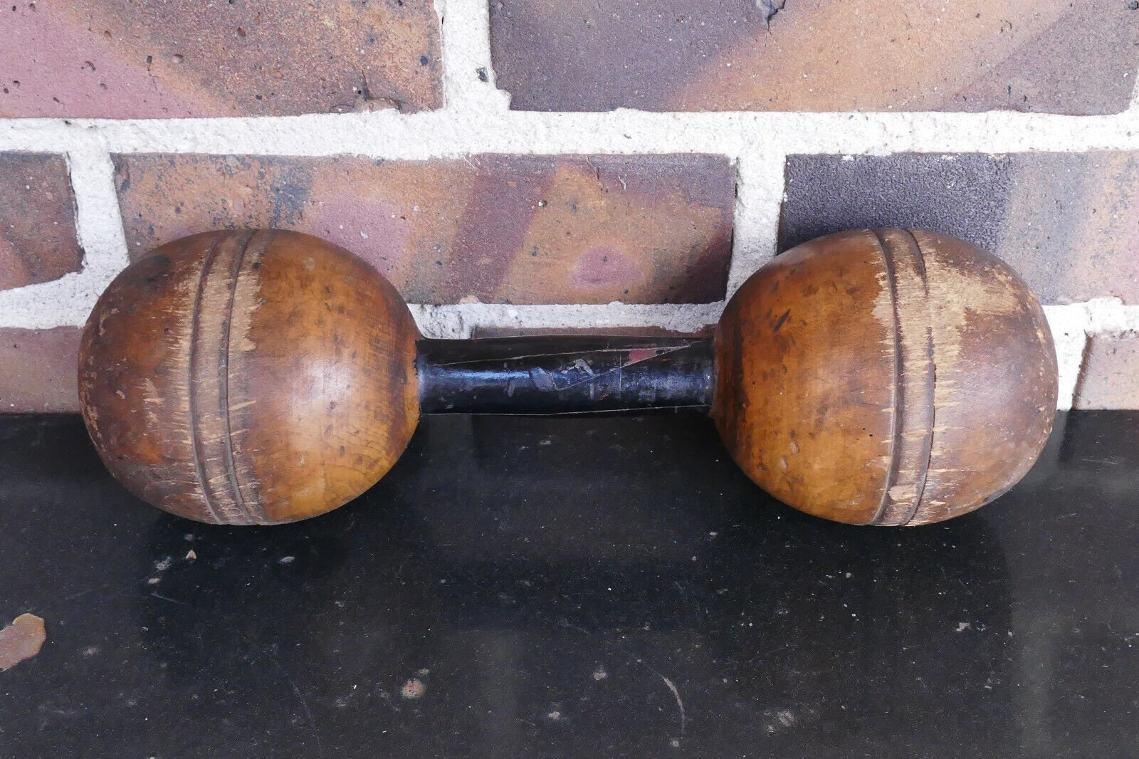 Vintage Exercise Equipment Antique Wood Dumbbell / Barbell / Hand ...