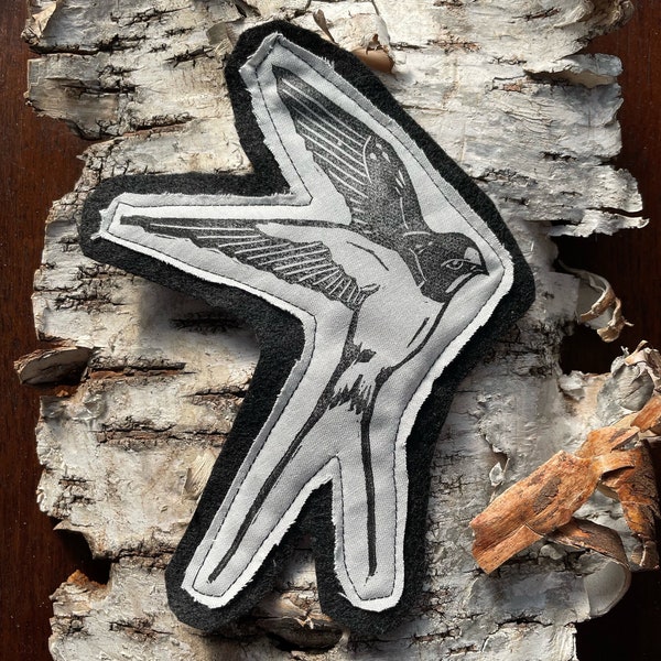 Embroidered Patch Swallow - Etsy