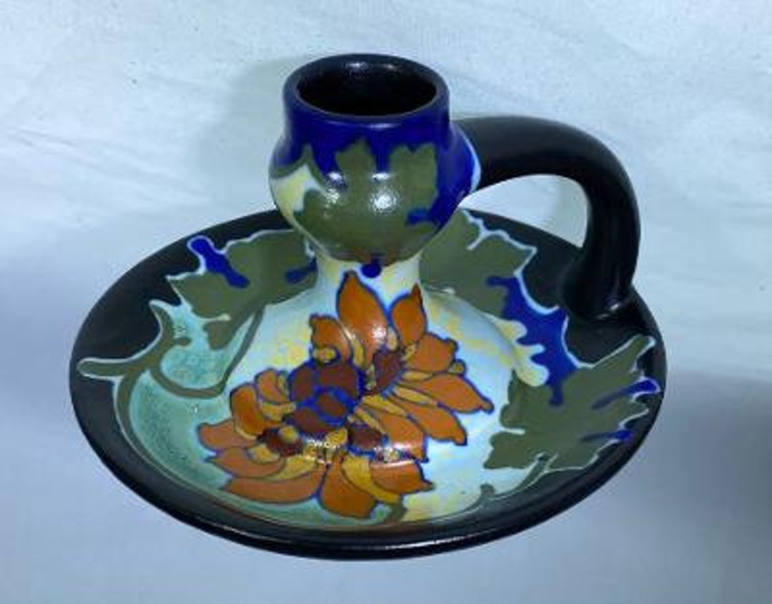 REDUCIDO Gouda Holland Pottery Candlestick Holder Regina - Etsy España