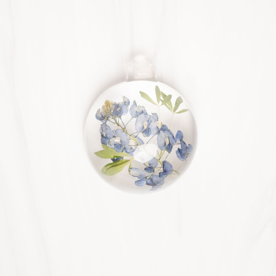 Bluebonnet Ornament: Resin Art, Dried Flowers, Holiday Decoration, Gift ...