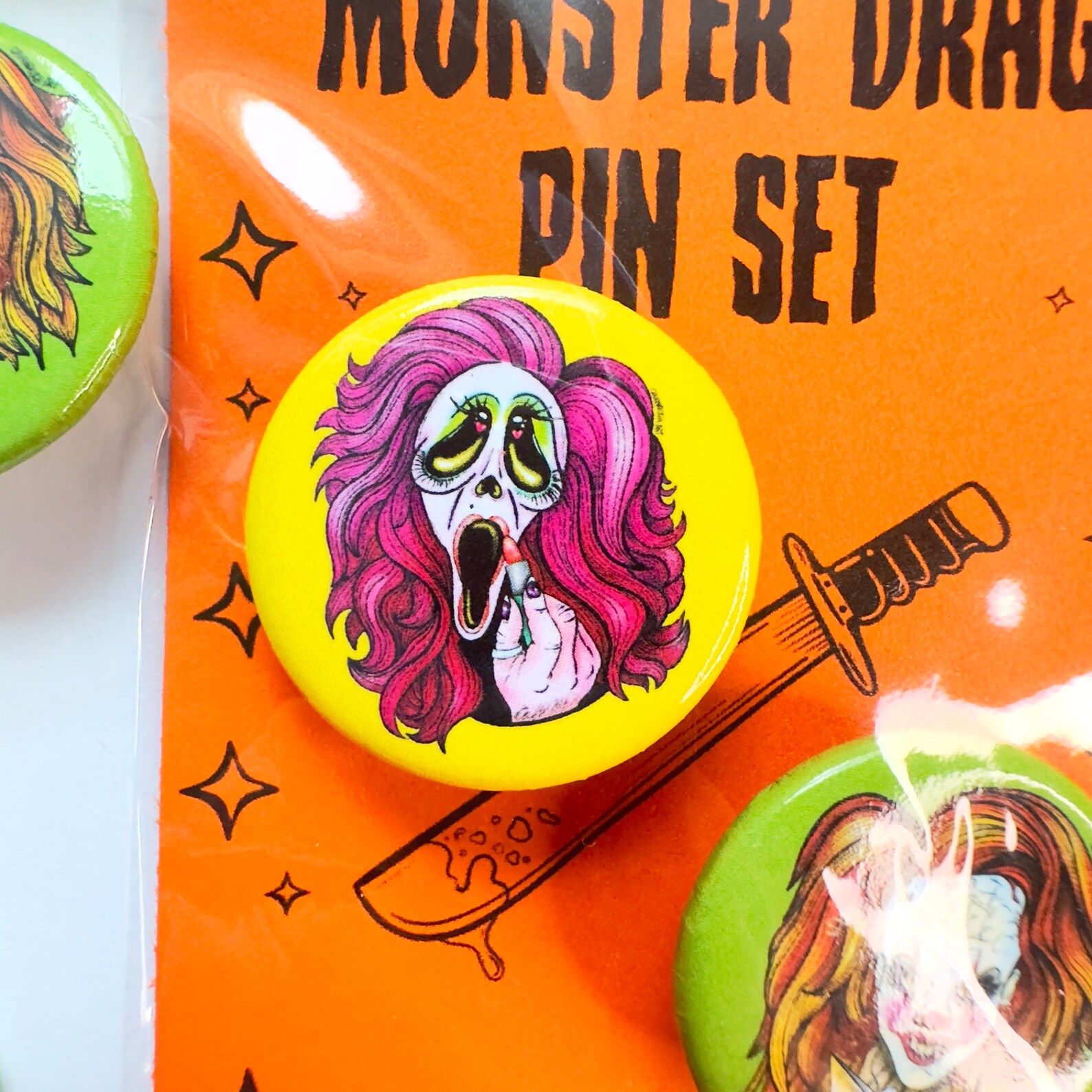 Monster Drag Pin Set Halloween Pin Set Horror Movie Pin Set - Etsy
