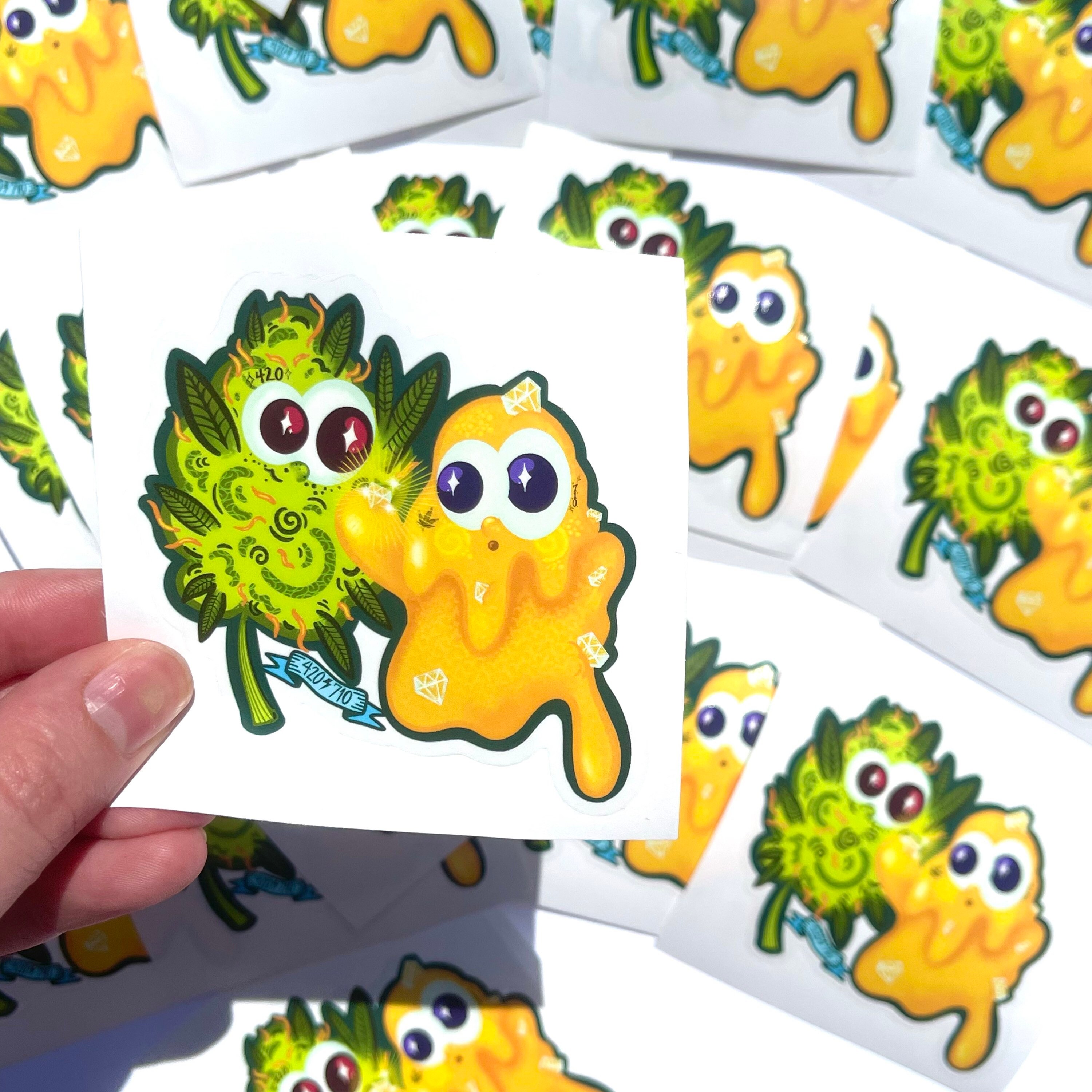 Weed and Dab Sticker Cannabis Sticker Clear Sticker | Etsy