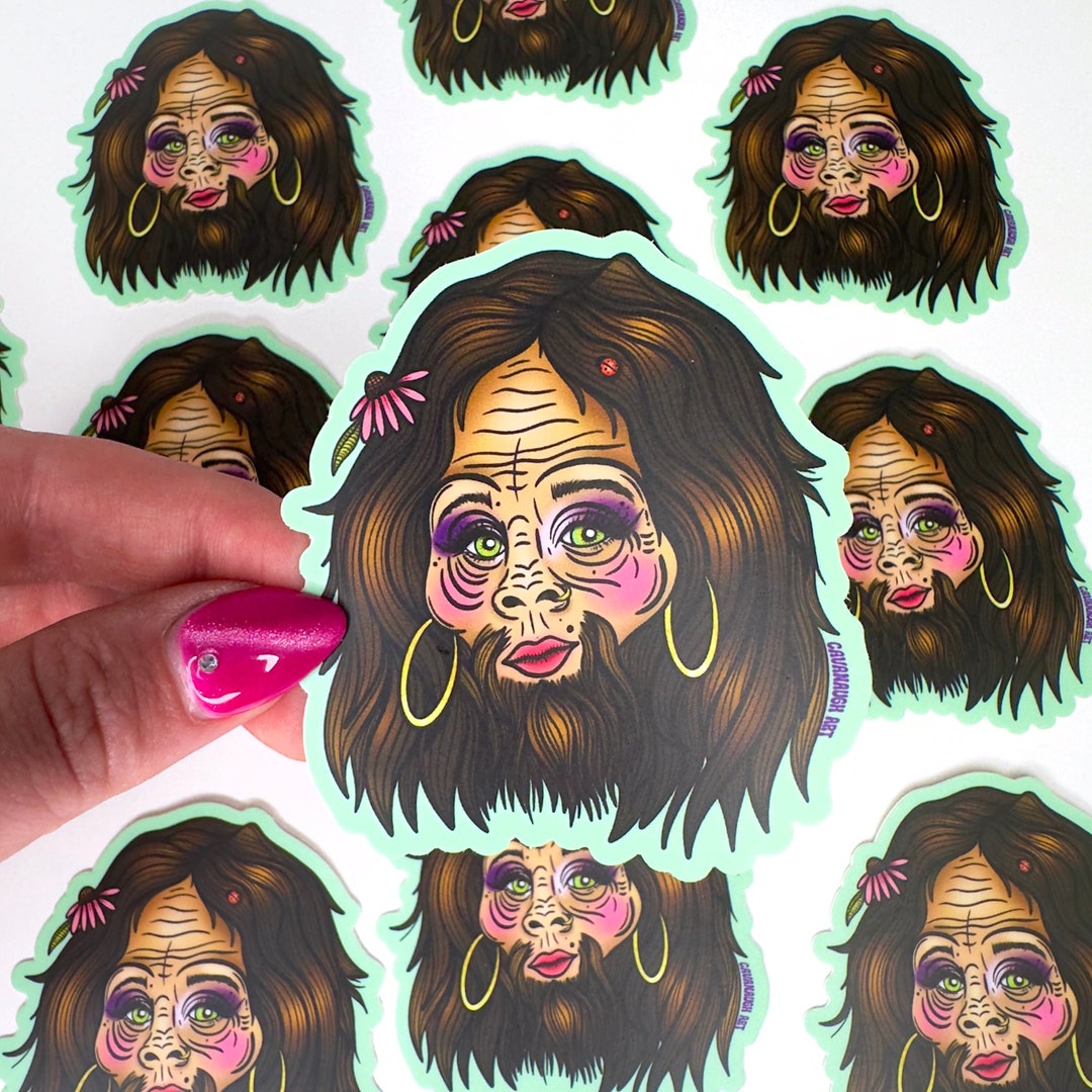 Lady Sasquatch Sticker, Sasquatch Girl Sticker, Vinyl Sticker ...