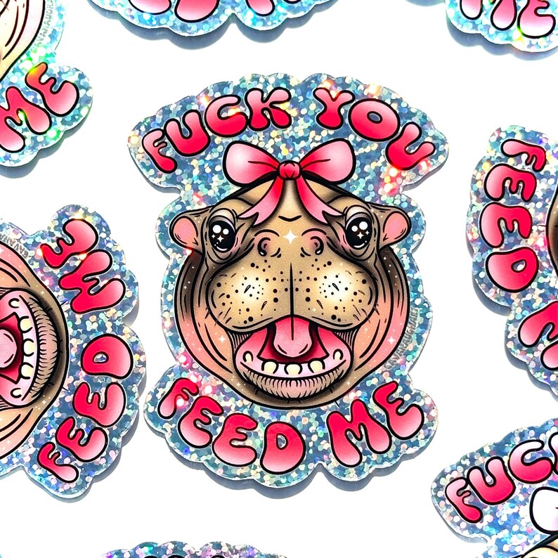 Angry Baby Hippo Sticker - Etsy