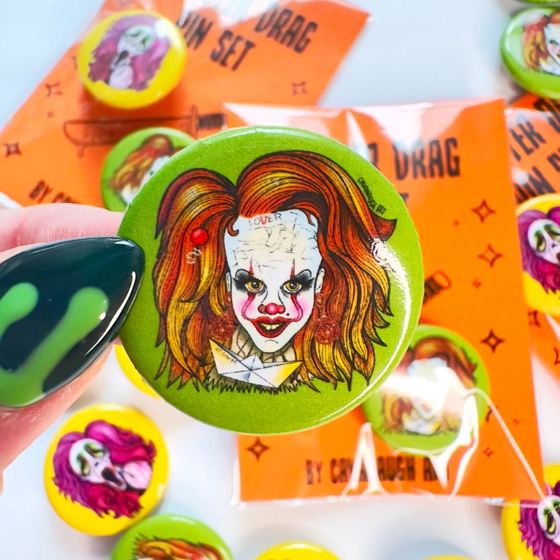 Monster Drag Pin Set Halloween Pin Set Horror Movie Pin Set - Etsy