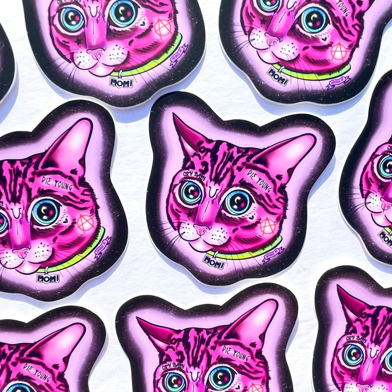 Lil Peep Cat Sticker Pink Cat Sticker Lil Peep Inspired - Etsy