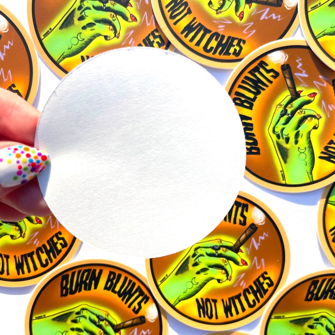 Burn Blunts Not Witches Sticker Blunt Sticker Weed Witch - Etsy