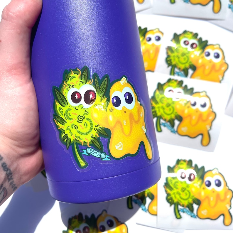 Weed and Dab Sticker - Etsy