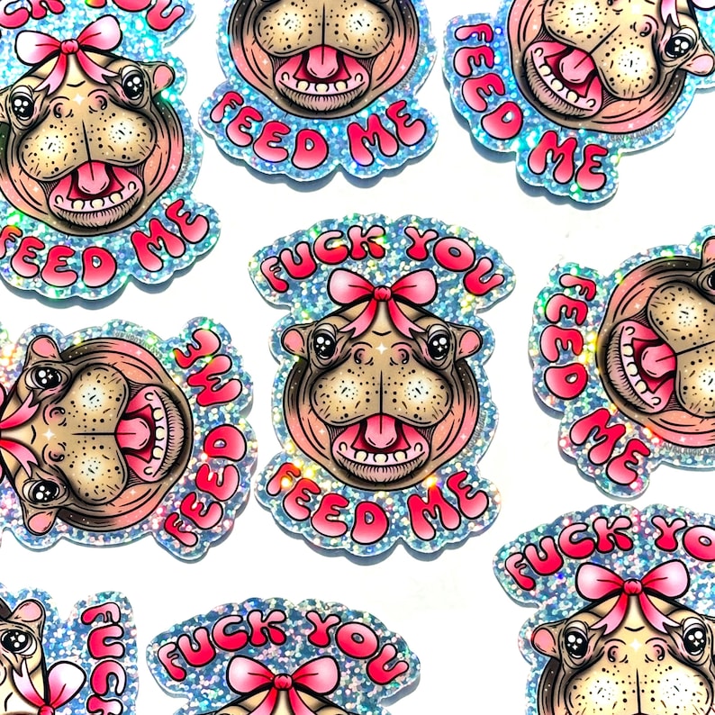 Angry Baby Hippo Sticker - Etsy