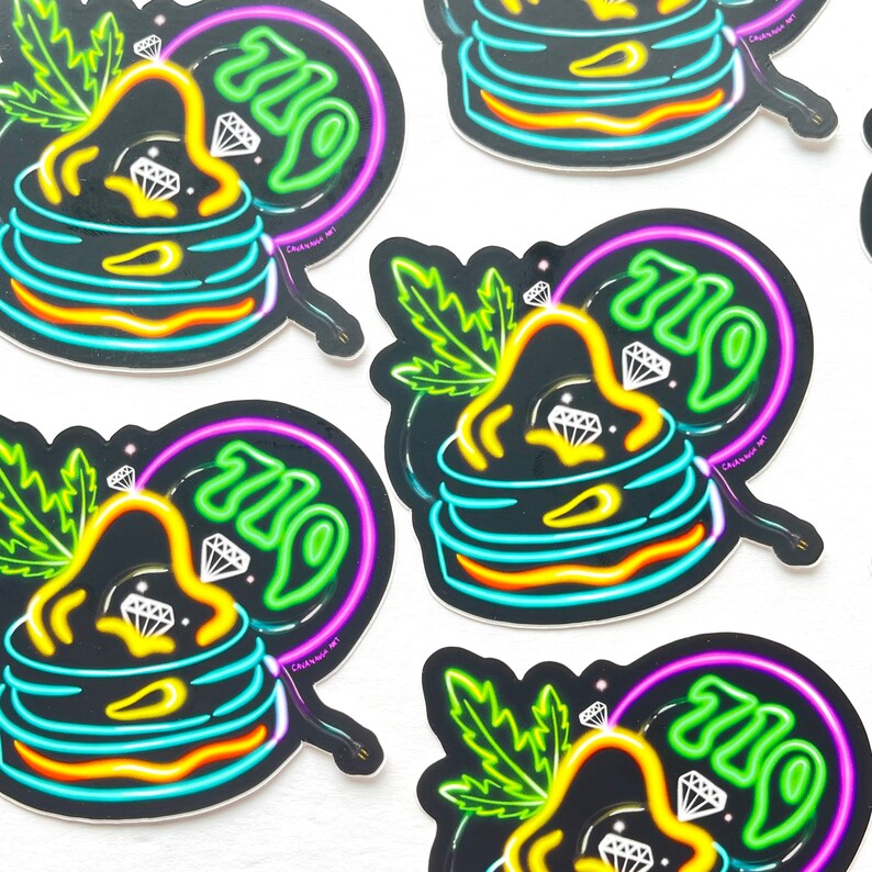 Dab Sticker 710 Sticker Cannabis Sticker Neon Weed Sticker - Etsy