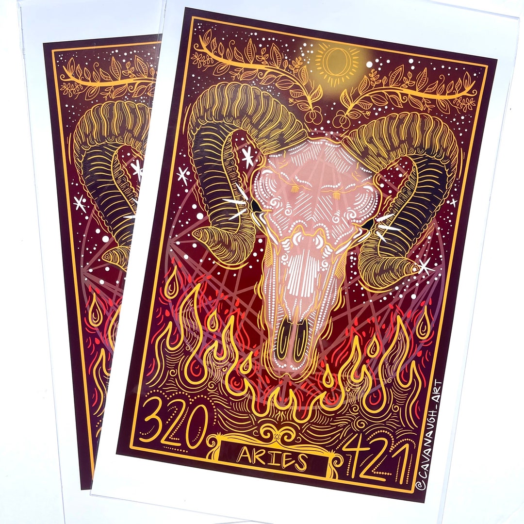 Aries Astrological Poster Print, Aries Artwork, Aries Gift, Aries ...