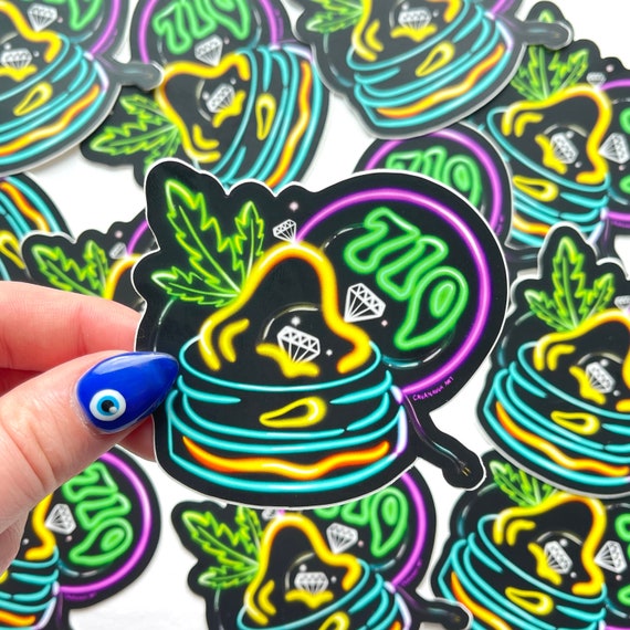Dab Sticker 710 Sticker Cannabis Sticker Neon Weed Sticker - Etsy