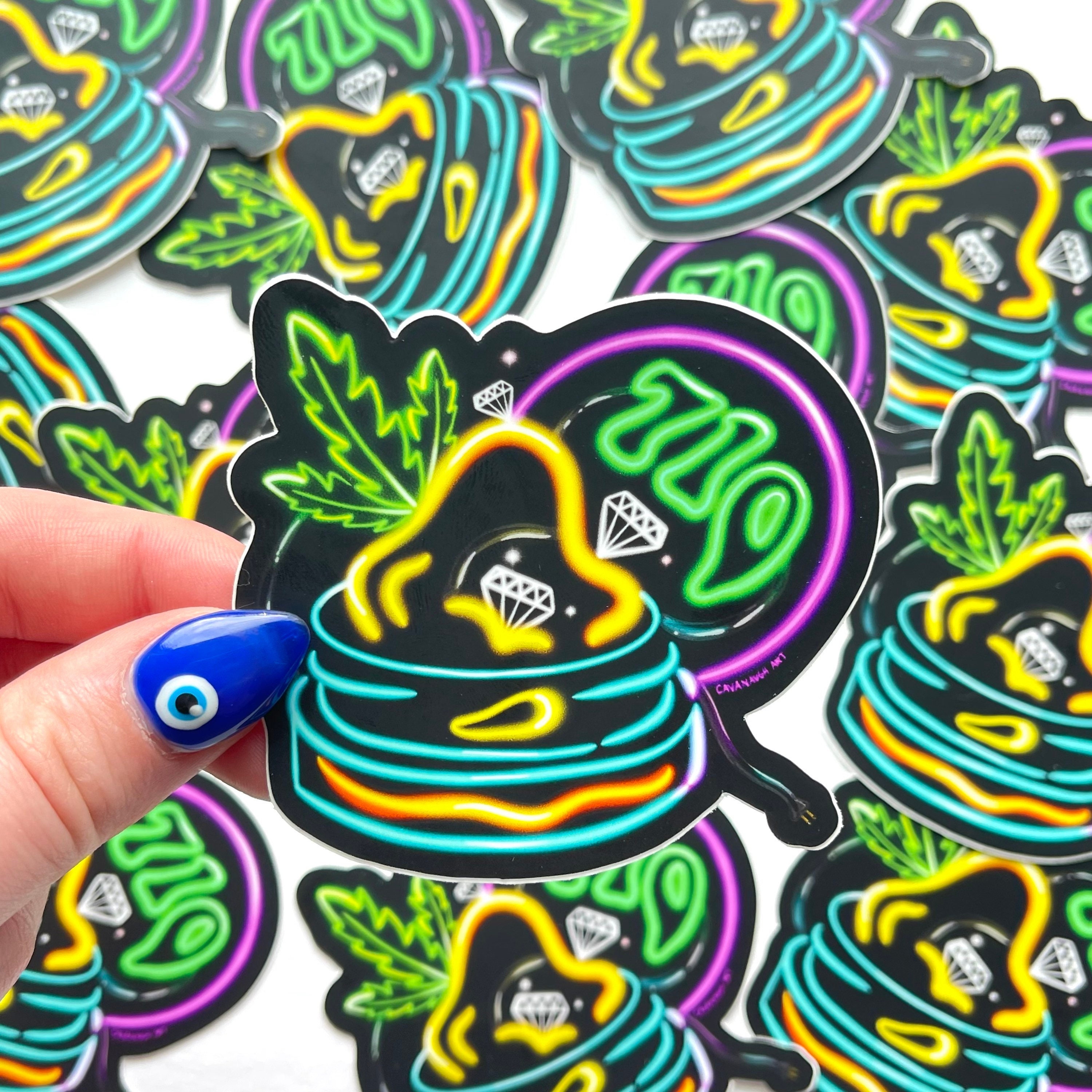 Dab Sticker 710 Sticker Cannabis Sticker Neon Weed Sticker - Etsy
