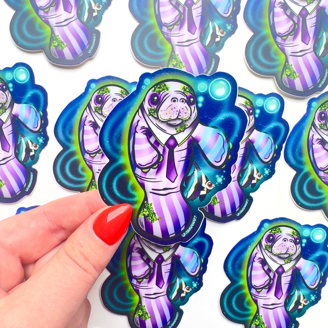 Ghost Manatee Sticker, Halloween Manatee Sticker, Spooky Manatee ...