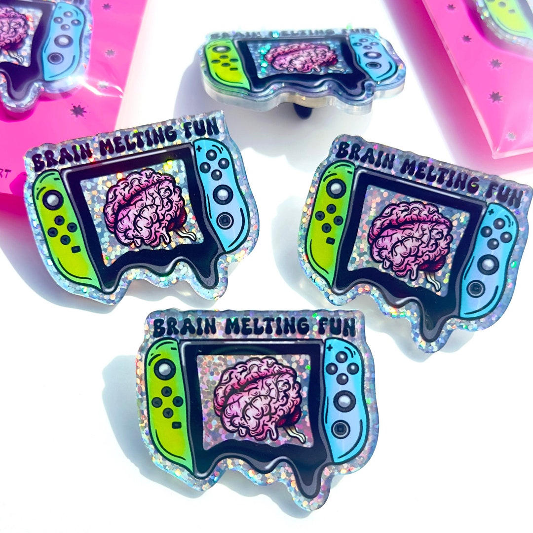 Gamer Holographic Pin, Gamer Pin, Brain Melting Fun Pin, Gamer Acrylic ...