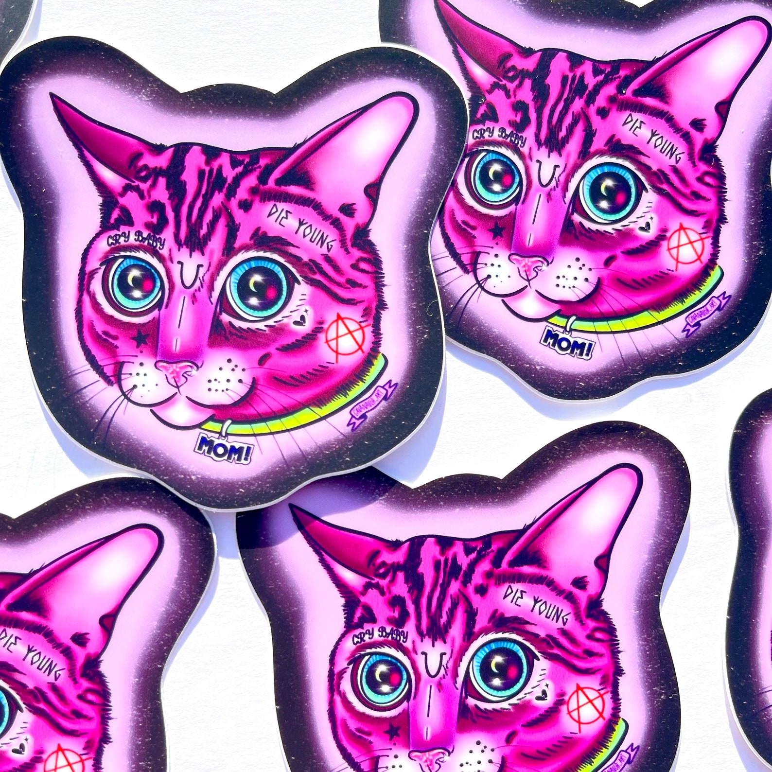 Lil Peep Cat Sticker Pink Cat Sticker Lil Peep Inspired - Etsy