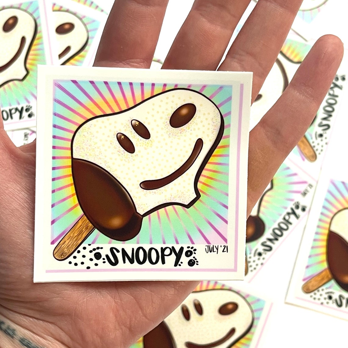 Snoopy Sticker Snoopy Popsicle Sticker Vinyl Sticker | Etsy