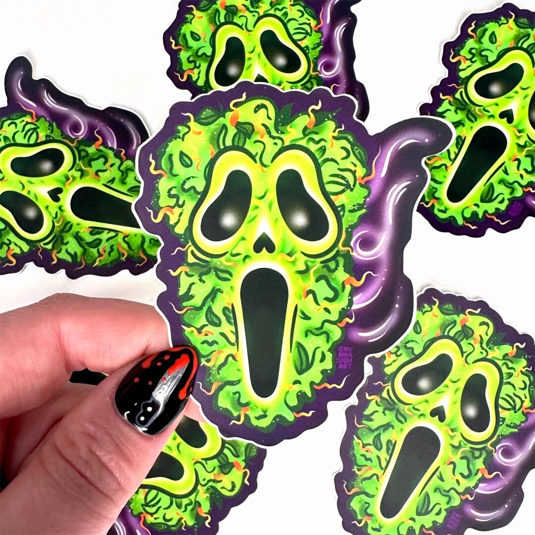 Weed Ghost Sticker - Etsy