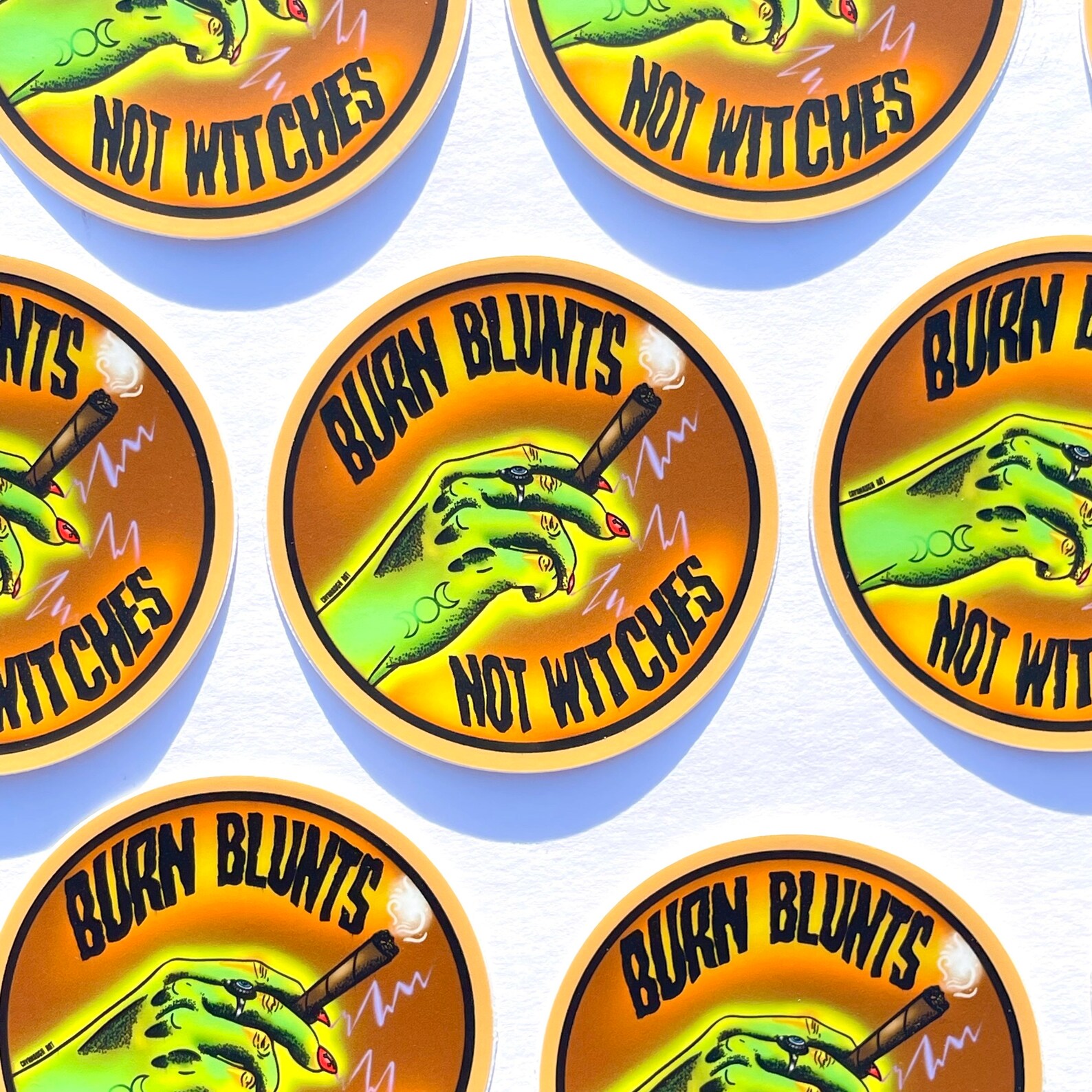 Burn Blunts Not Witches Sticker Blunt Sticker Weed Witch - Etsy