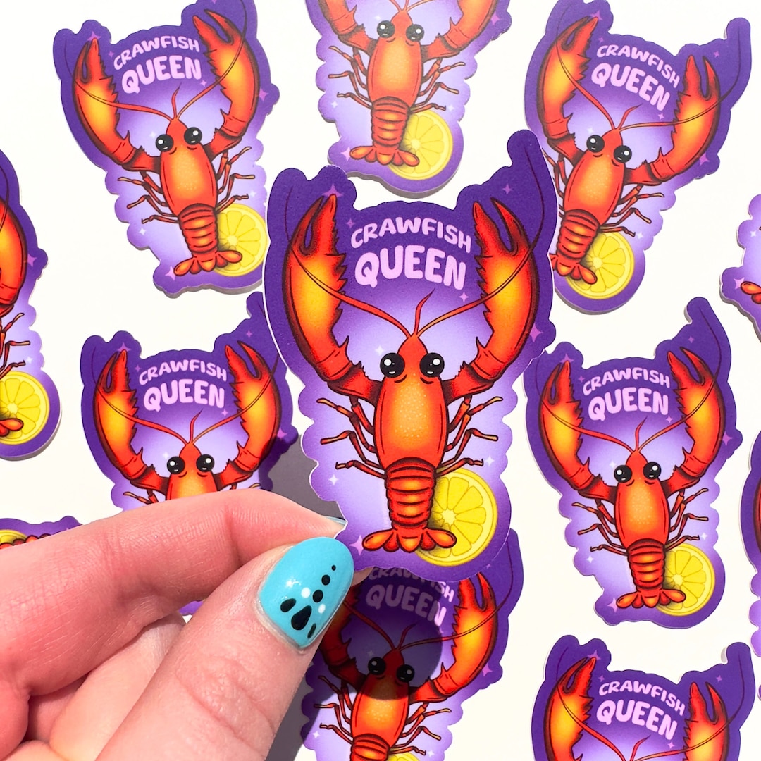 Crawfish Queen Sticker, Crawfish Sticker, Vinyl Sticker, Waterbottle ...