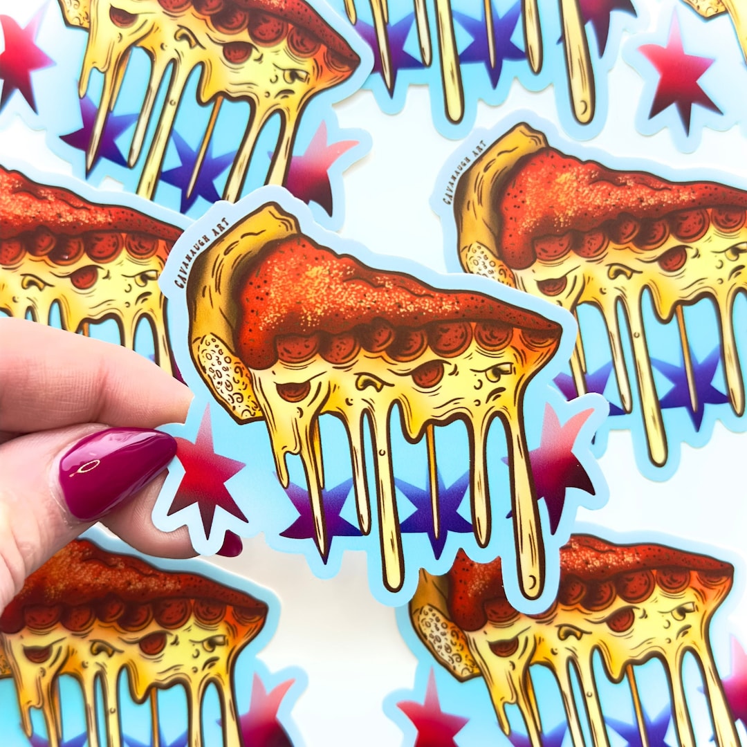 Deep Dish Pizza Sticker, Chicago Pizza Sticker, Pizza Sticker ...