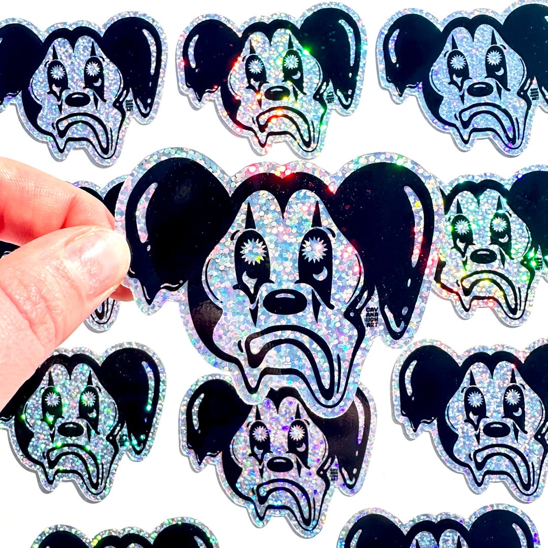 Drippy Mouse Sticker, Mouse Sticker, Glitter Sticker, Waterbottle ...
