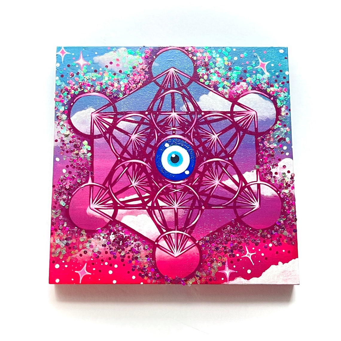 Evil Eye Painting Sacred Geometry Painting Metatron - Etsy