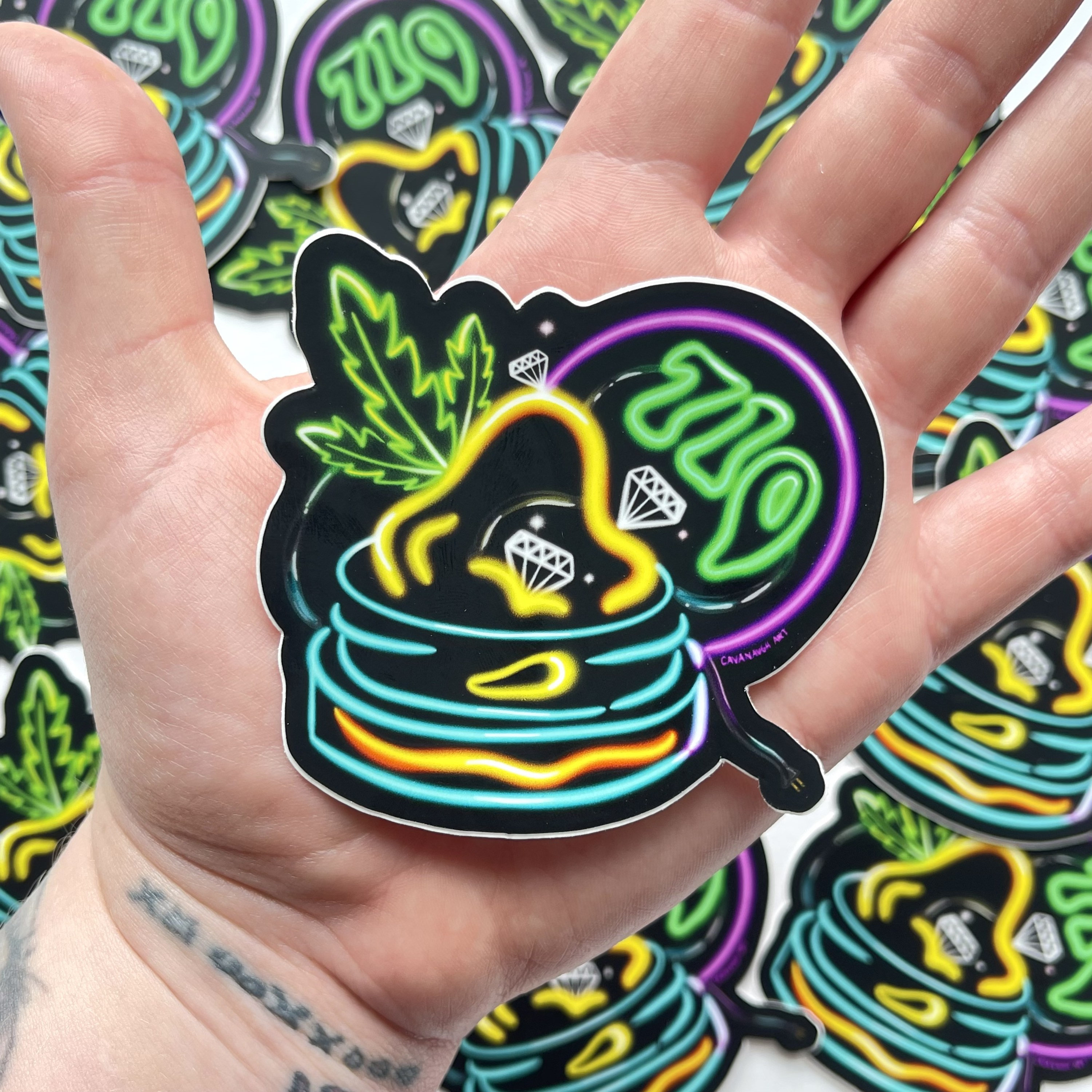 Dab Sticker 710 Sticker Cannabis Sticker Neon Weed Sticker - Etsy