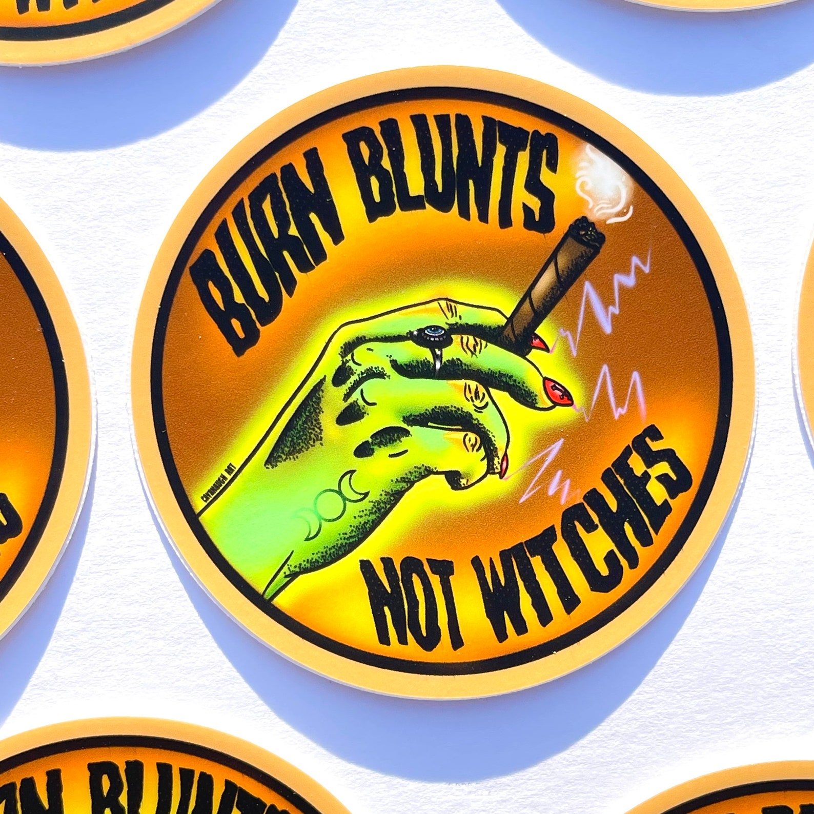 Burn Blunts Not Witches Sticker Blunt Sticker Weed Witch - Etsy