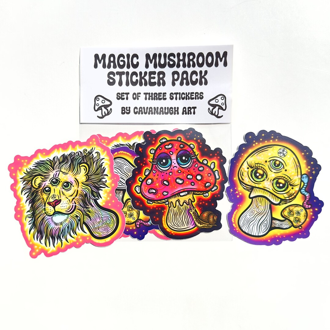 Magic Mushroom Sticker Pack (set of 3) - Etsy