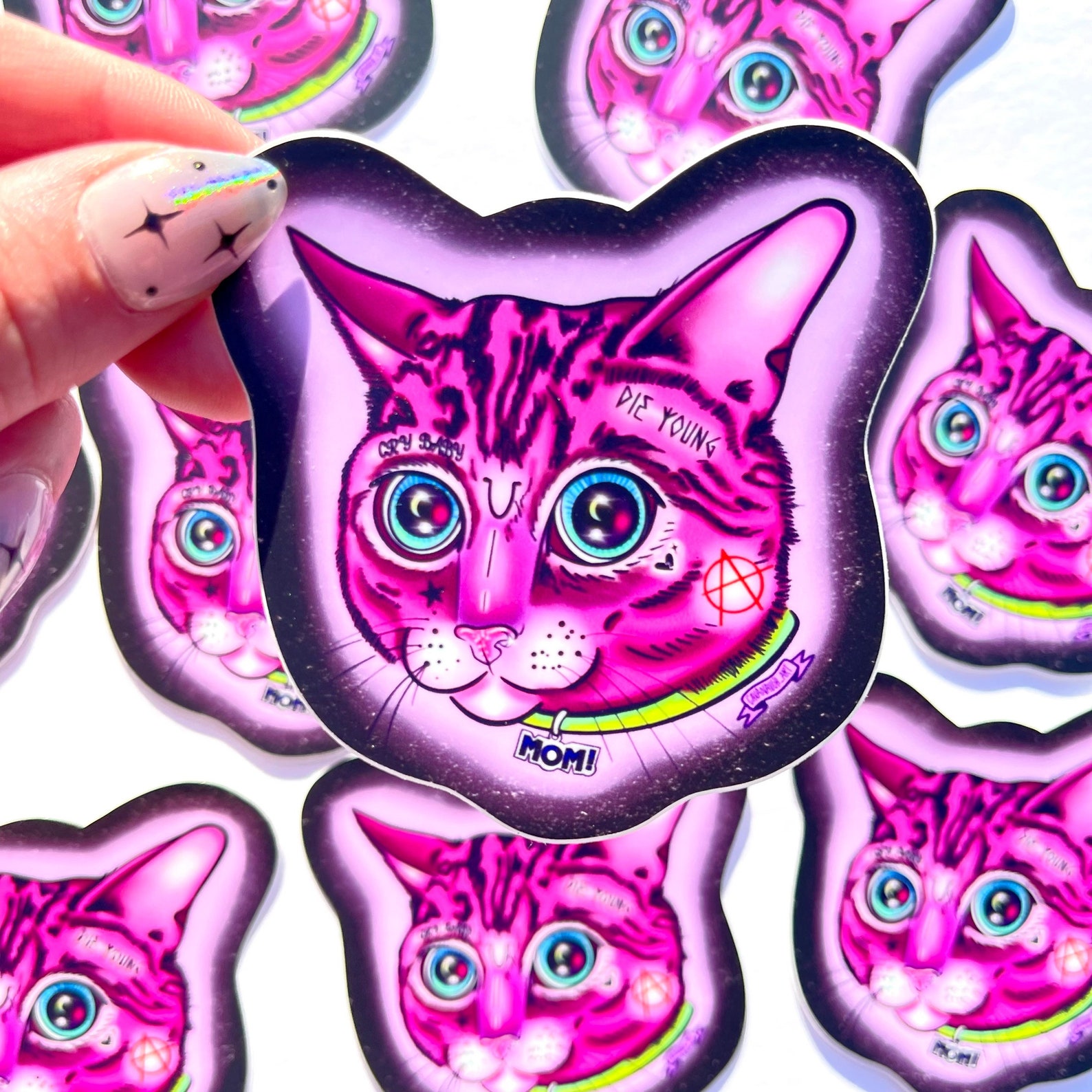 Lil Peep Cat Sticker Pink Cat Sticker Lil Peep Inspired - Etsy