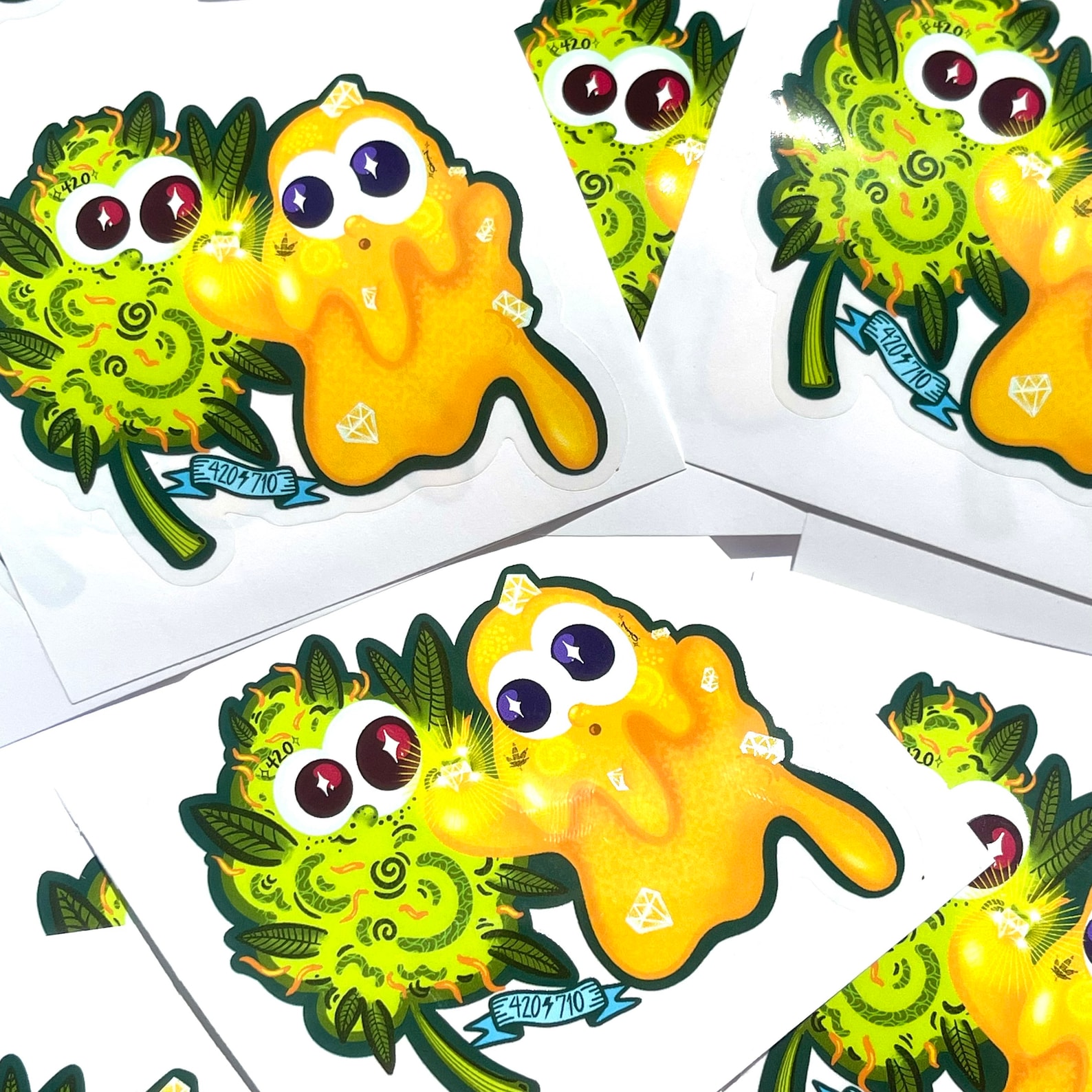 Weed and Dab Sticker Cannabis Sticker Clear Sticker | Etsy