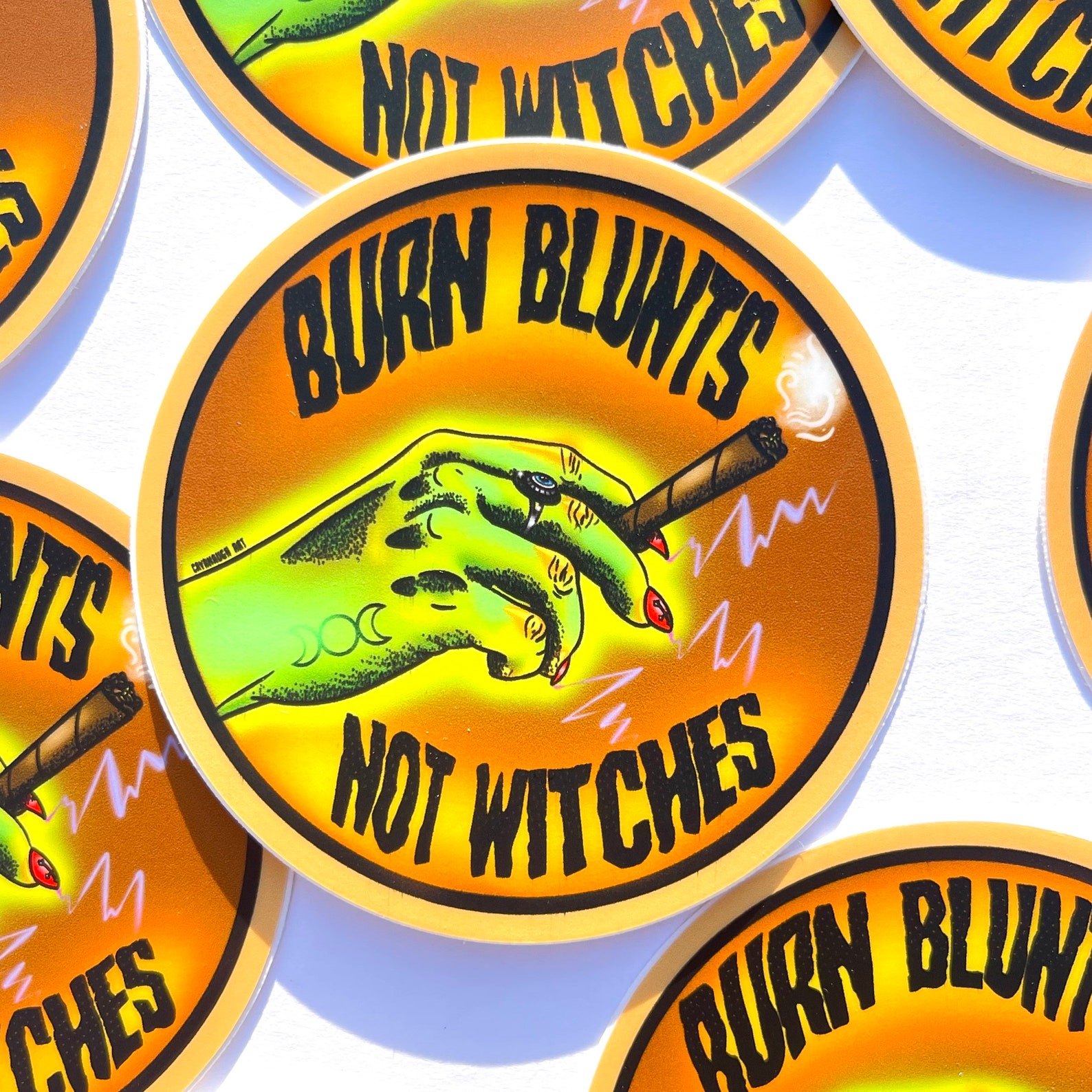 Burn Blunts Not Witches Sticker Blunt Sticker Weed Witch - Etsy
