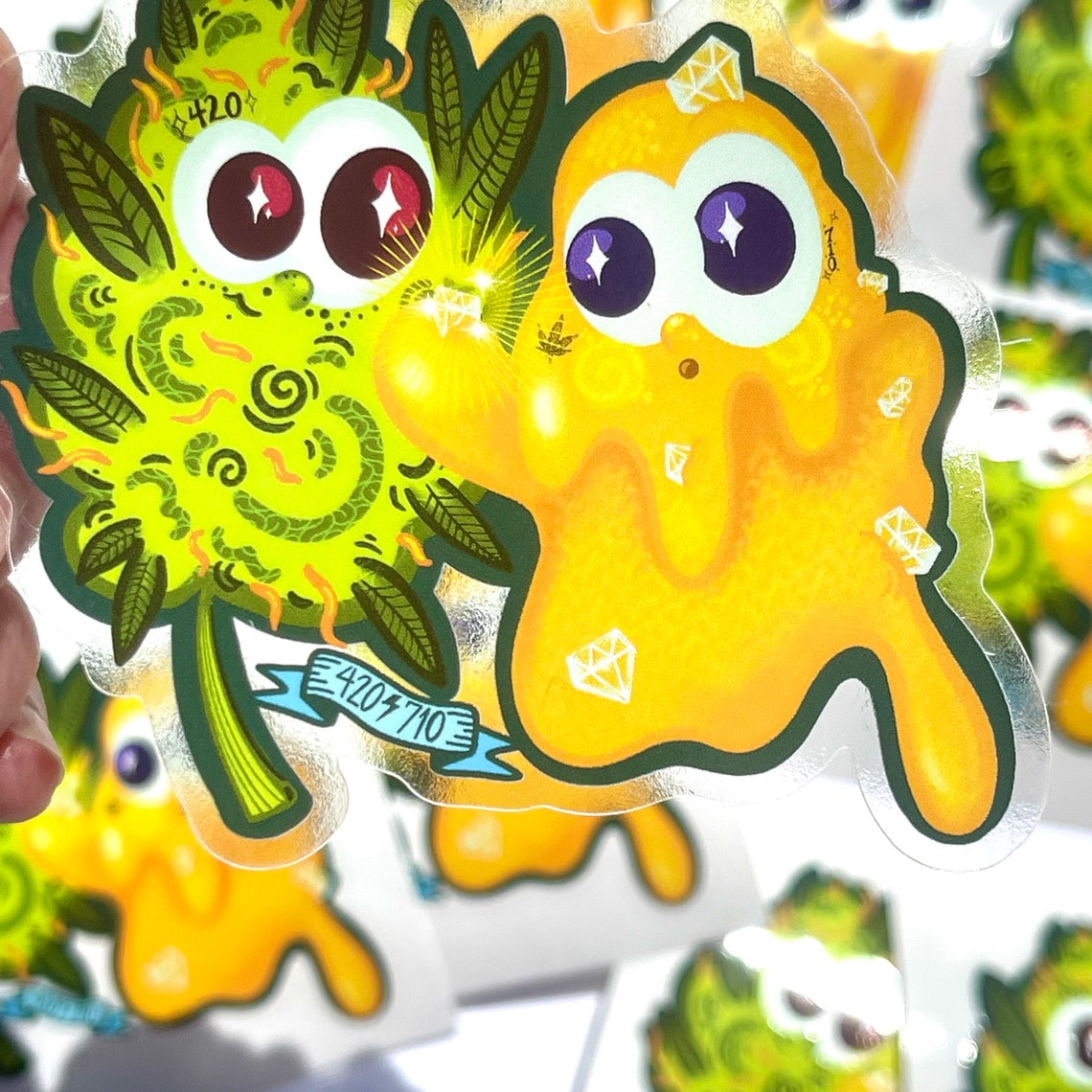 Weed and Dab Sticker Cannabis Sticker Clear Sticker | Etsy