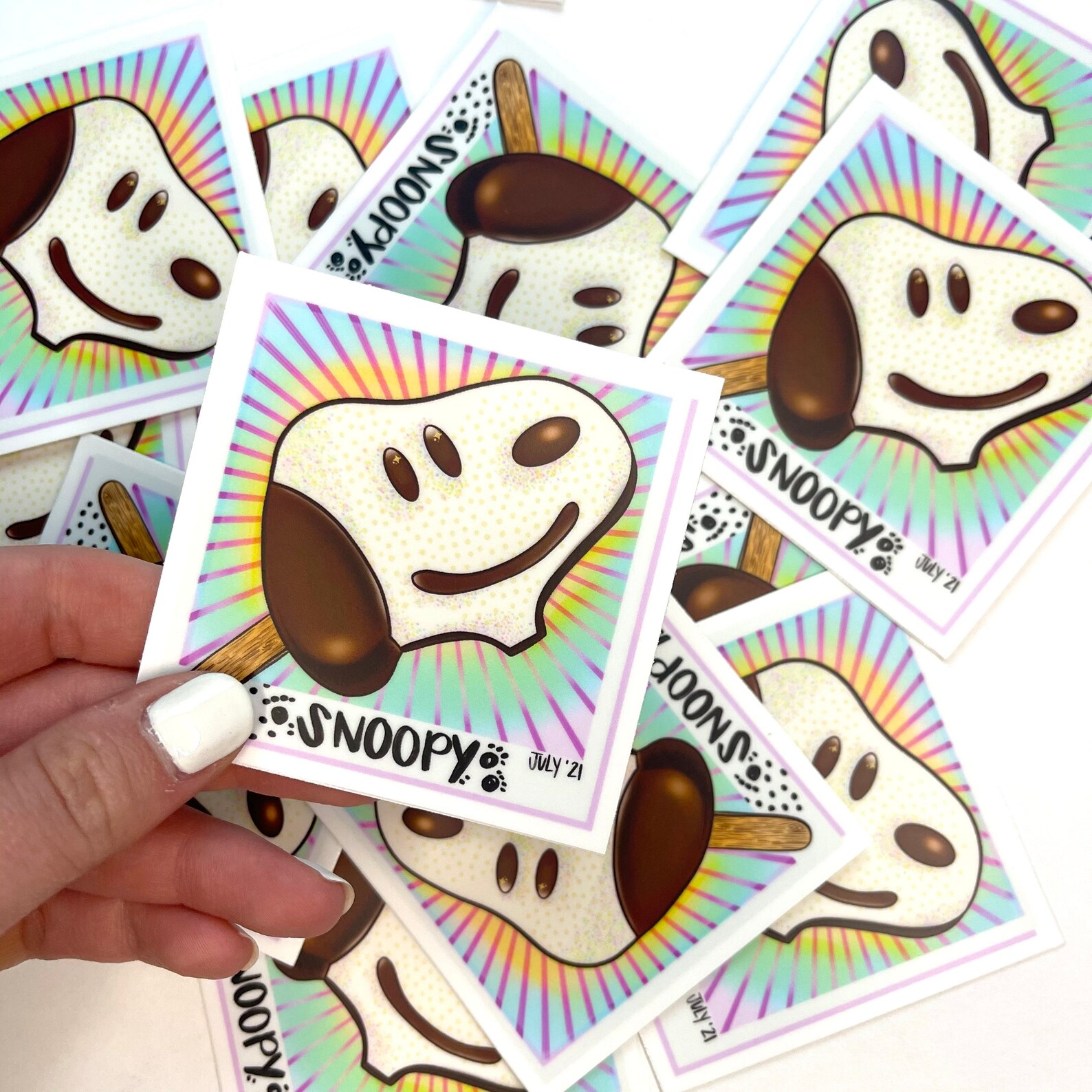 Snoopy Sticker Snoopy Popsicle Sticker Vinyl Sticker | Etsy