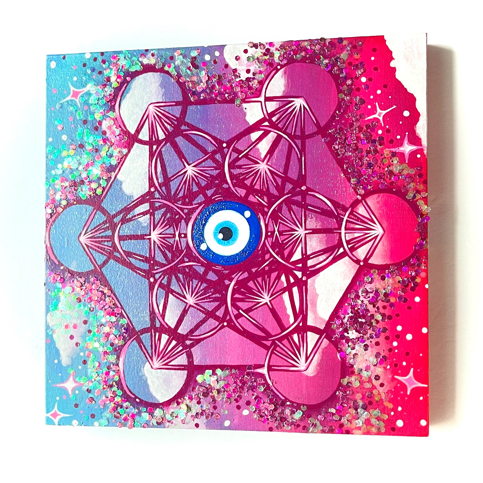Evil Eye Painting Sacred Geometry Painting Metatron - Etsy